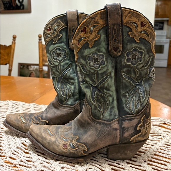 Dan Post | Shoes | Dan Post Vintage Blue Birds Boots With Floral ...